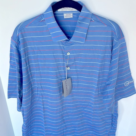 Martin | Shirts | New Martin Golf Polo Shirt Short Sleeve Blue Striped ...